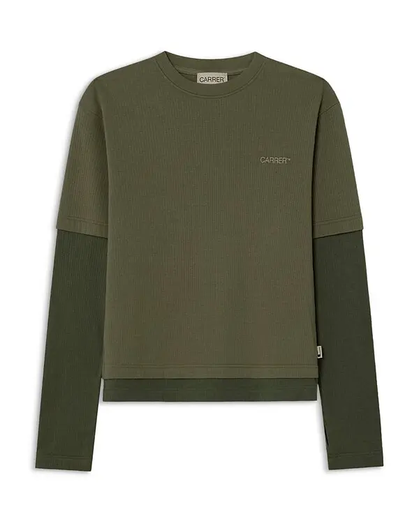 CARRER Roque Layered Look Long Sleeve Tee - Green