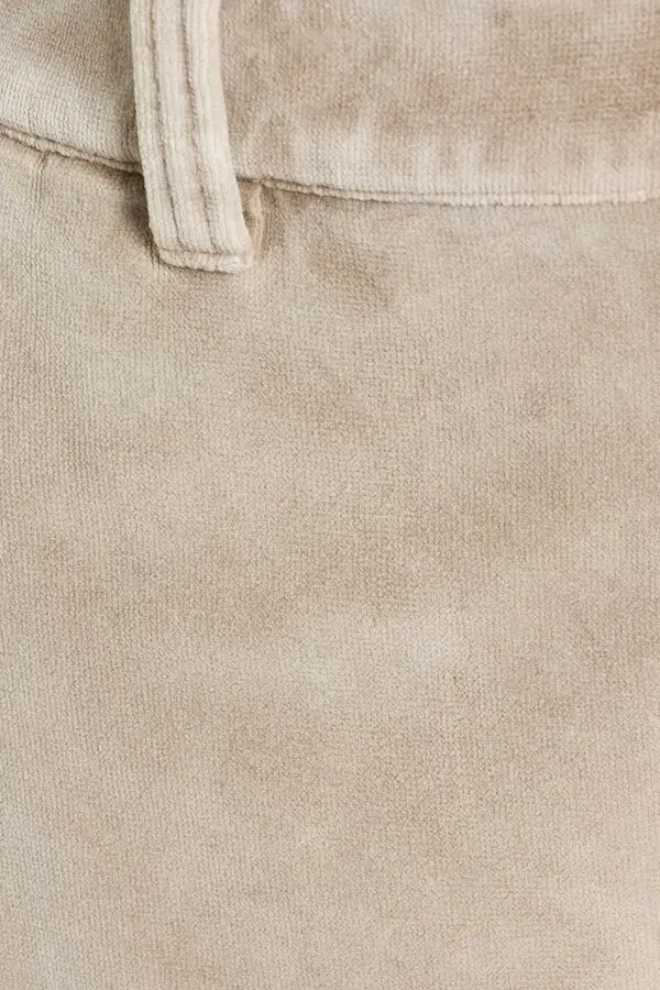 Brunello Cucinelli Cotton-velvet Wide-leg Pants - Neutral