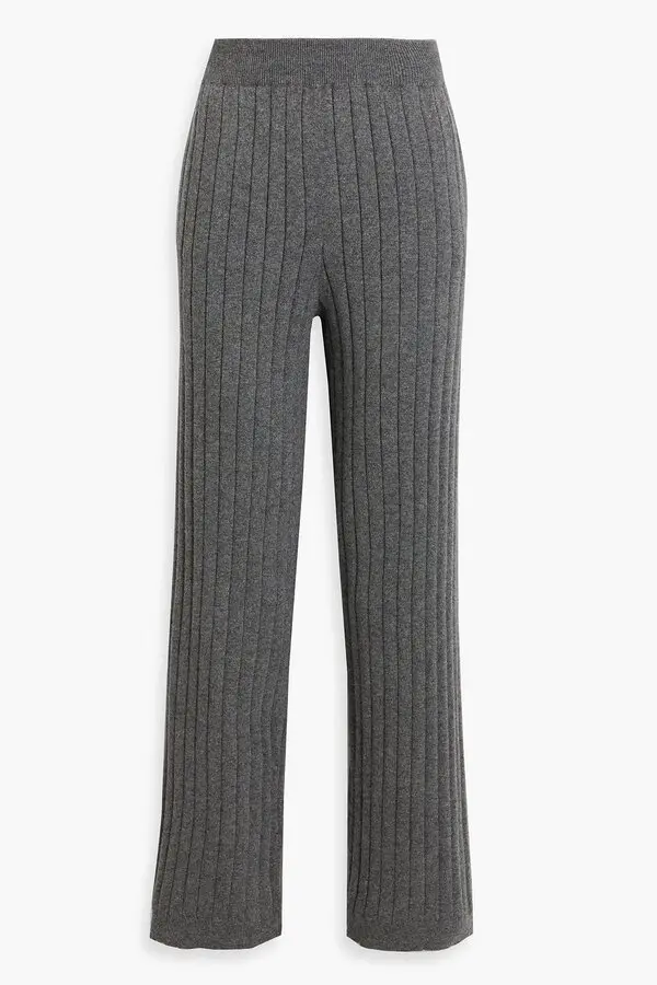 Brunello Cucinelli Ribbed Cashmere Straight-leg Pants