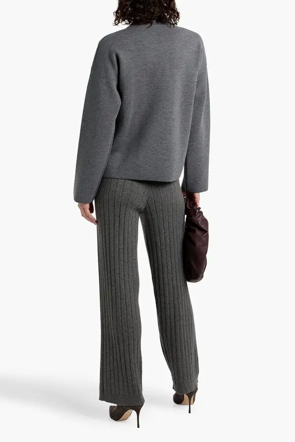 Brunello Cucinelli Ribbed Cashmere Straight-leg Pants