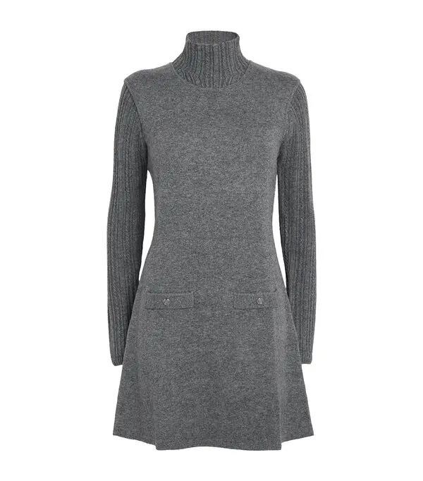 Maje Knitted Turtleneck Mini Dress
