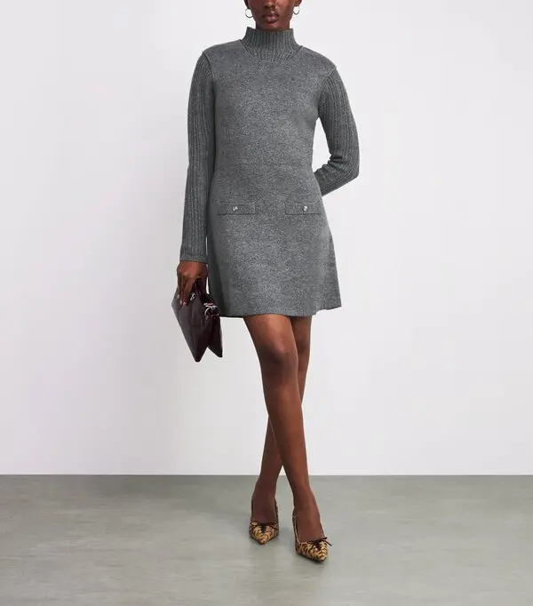 Maje Knitted Turtleneck Mini Dress
