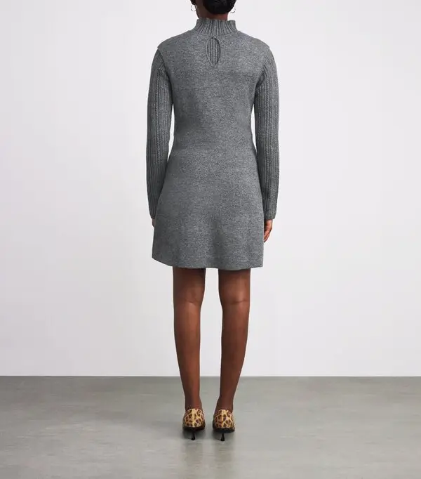 Maje Knitted Turtleneck Mini Dress