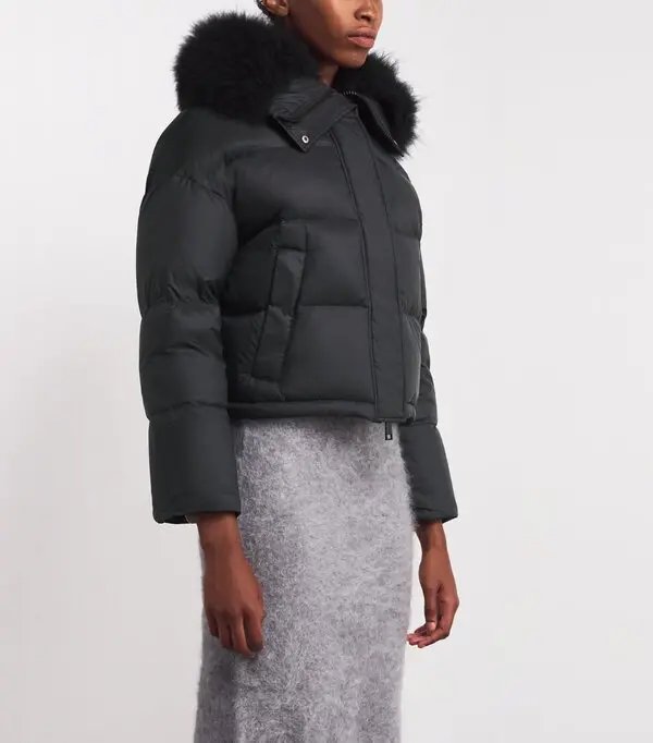 YVES SALOMON Waterproof Fur-trim Down Jacket