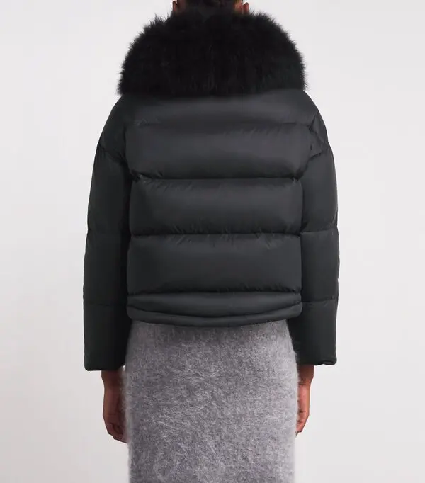 YVES SALOMON Waterproof Fur-trim Down Jacket