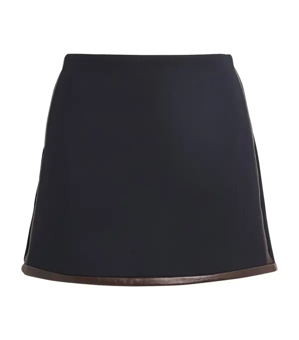 Sandro Leather-detail Mini Skirt - Blue