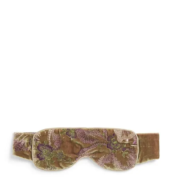 DANIEL HANSON Velvet Embroidered Floral Eye Mask