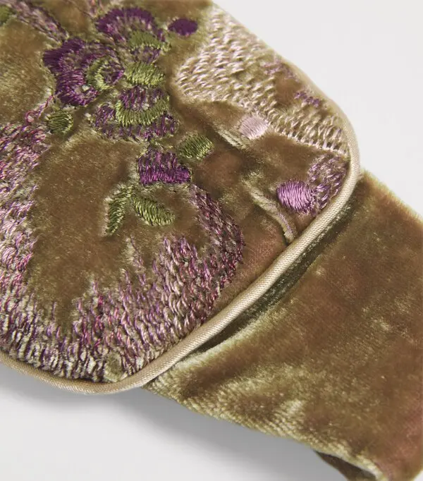DANIEL HANSON Velvet Embroidered Floral Eye Mask