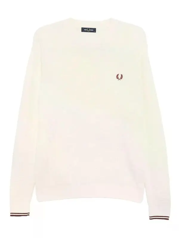 Fred Perry Embroidered-logo Jumper - Neutrals