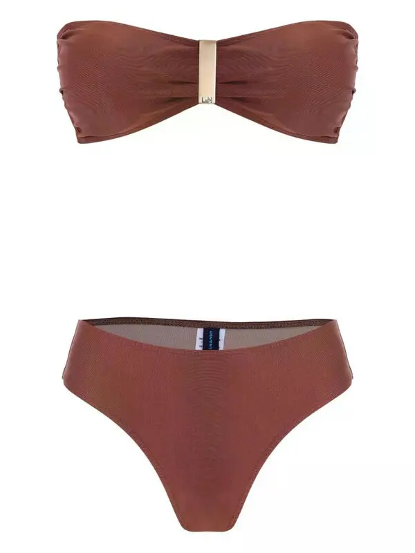 LYGIA & NANNY Ester Bandeau Bikini Set - Brown
