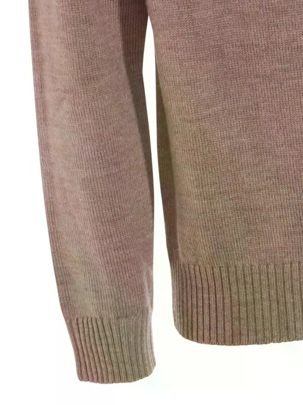 Altea Zip-fastening Virgin Wool Sweater - Neutrals