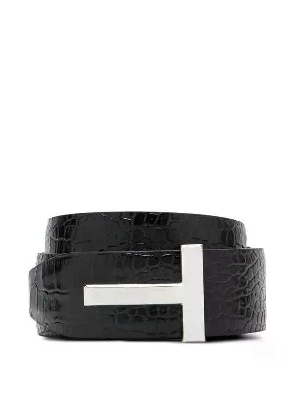 TOM FORD Logo-plaque Belt - Black