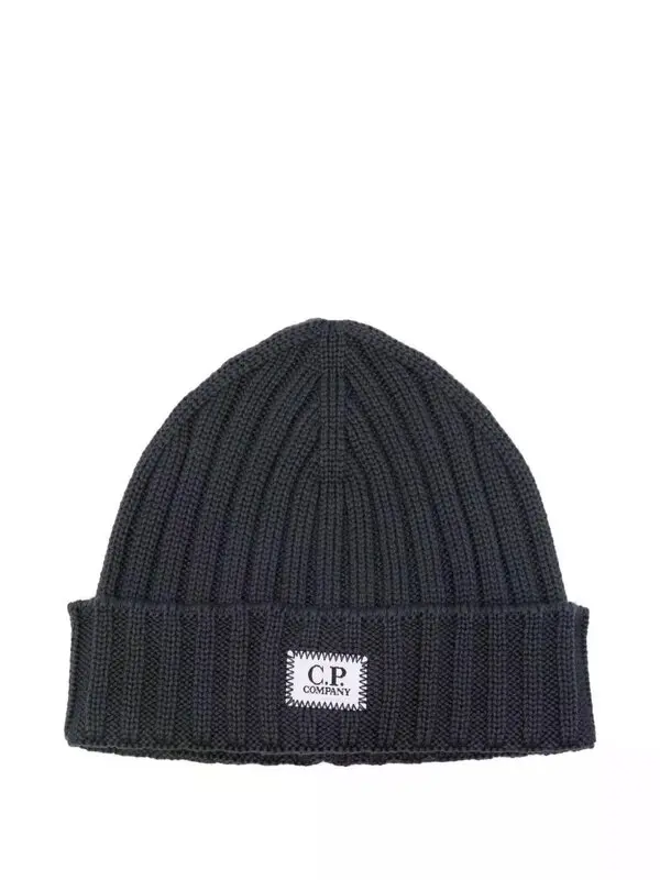 C.P. COMPANY Logo-patch Beanie - Grey