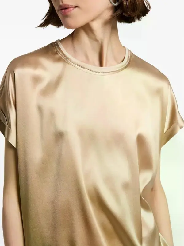 Peserico Silk-blend Short-sleeve Top