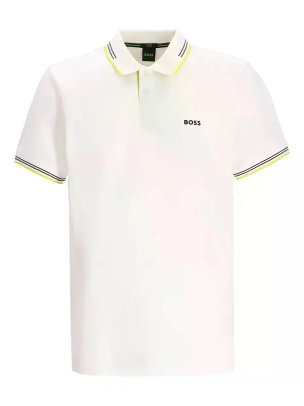 BOSS Tipped-collar Polo Shirt - White
