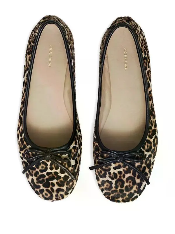 ANINE BING Leopard-print Ballerina Flats - Brown