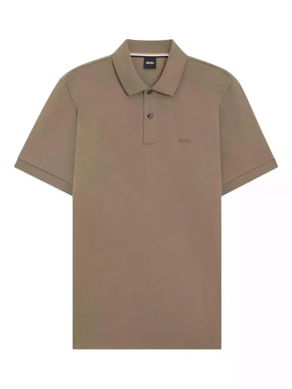 BOSS Logo-embroidered Polo Shirt - Brown