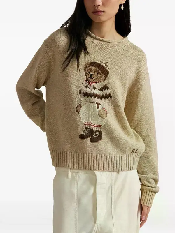 Polo Ralph Lauren Bear-embroidered Crew-neck Jumper