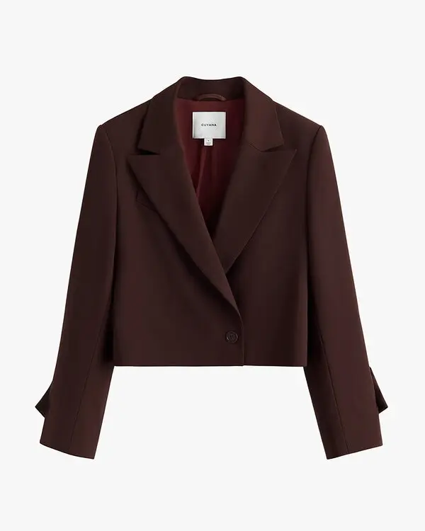 Cuyana Cropped Wool Blazer - Fondant