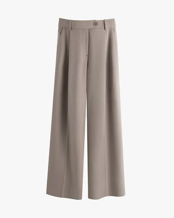 Cuyana Wool Wide Leg Pant - Clay