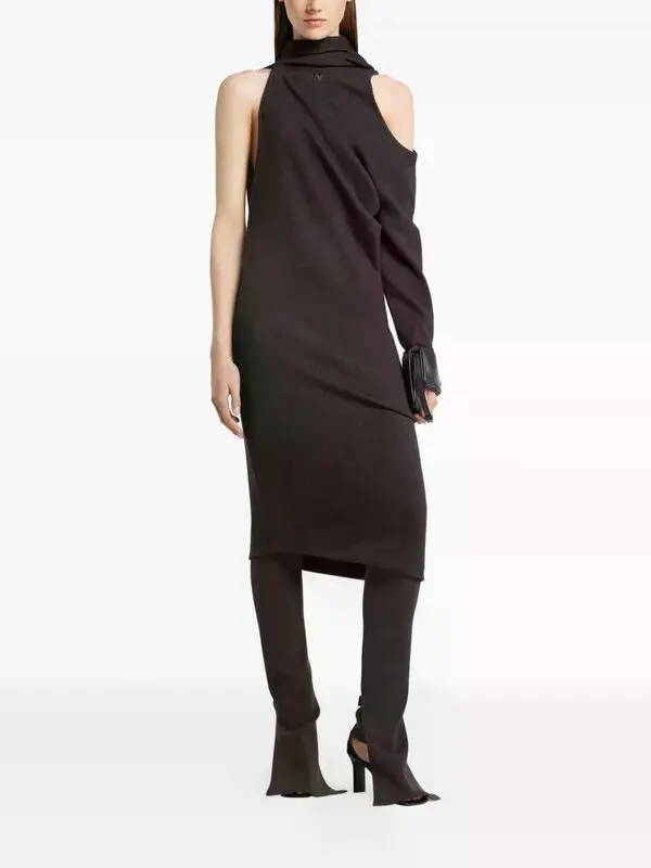 COURREGES Draped Wool Midi Dress