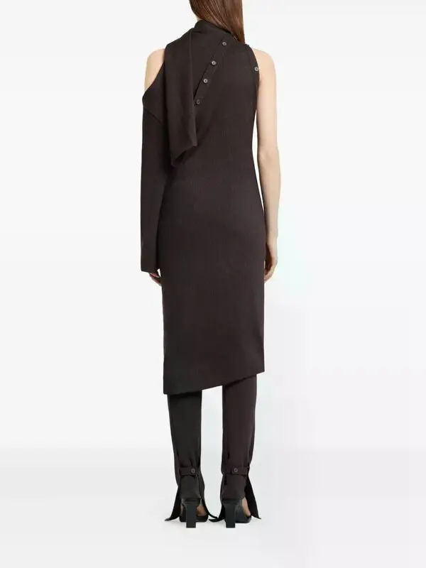COURREGES Draped Wool Midi Dress