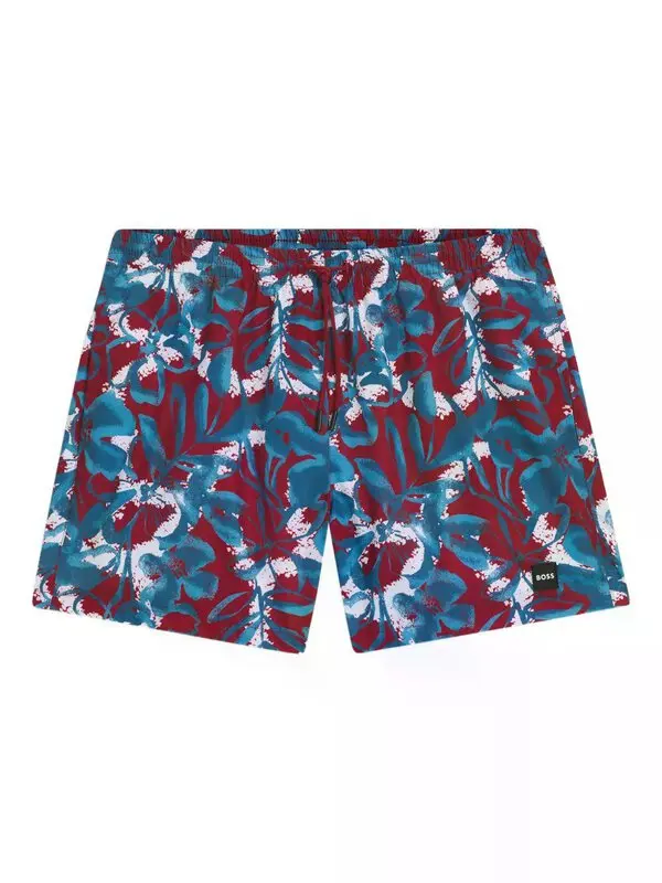 BOSS Floral-pattern Swim Shorts
