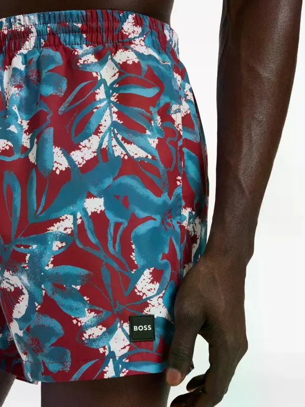 BOSS Floral-pattern Swim Shorts