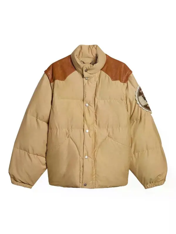 GOLDEN GOOSE Logo-patch Padded Jacket - Neutrals