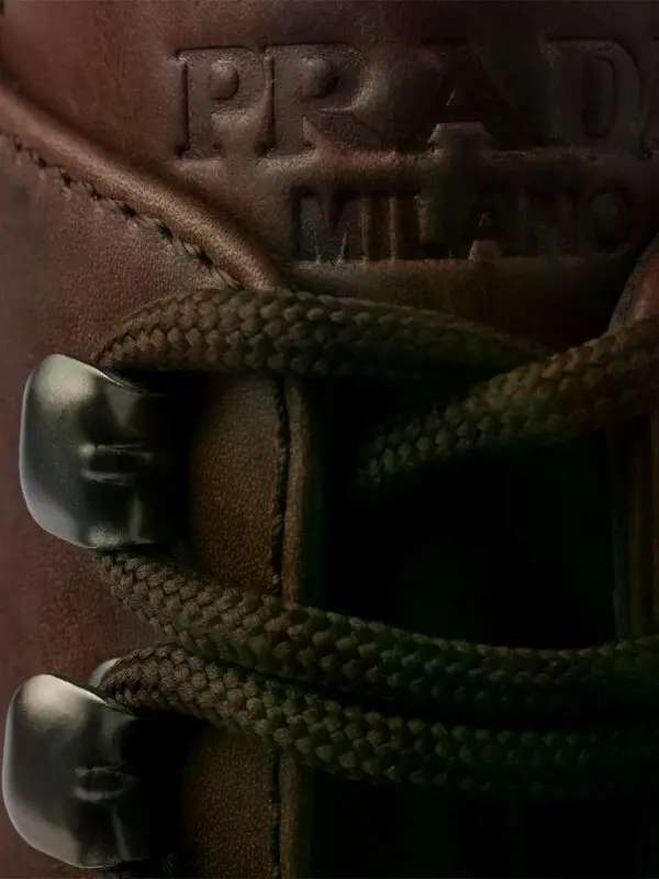Prada Lace-up Lug-sole Boots - Brown