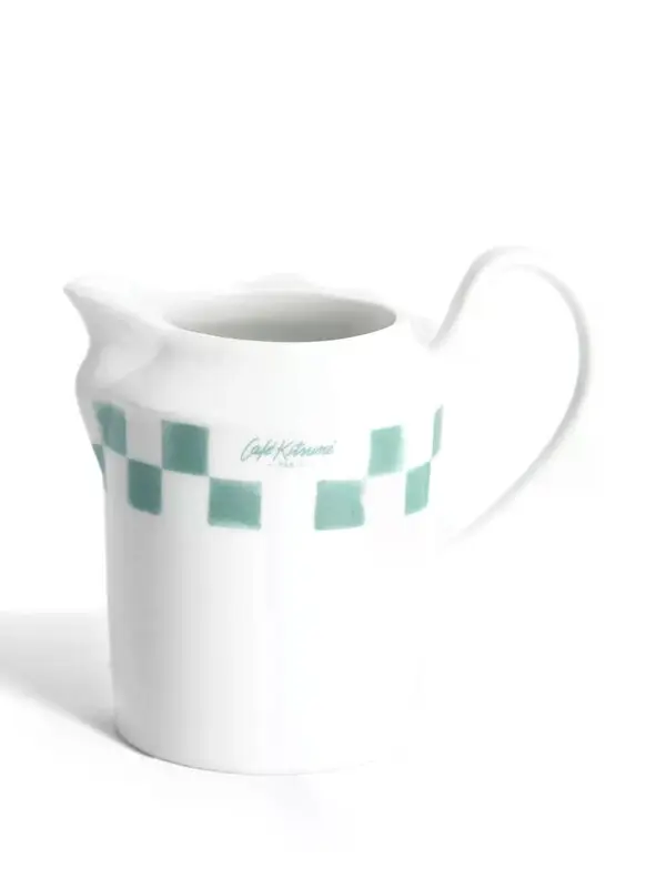 CAFÉ KITSUNÉ Checked Porcelain Milk Jug