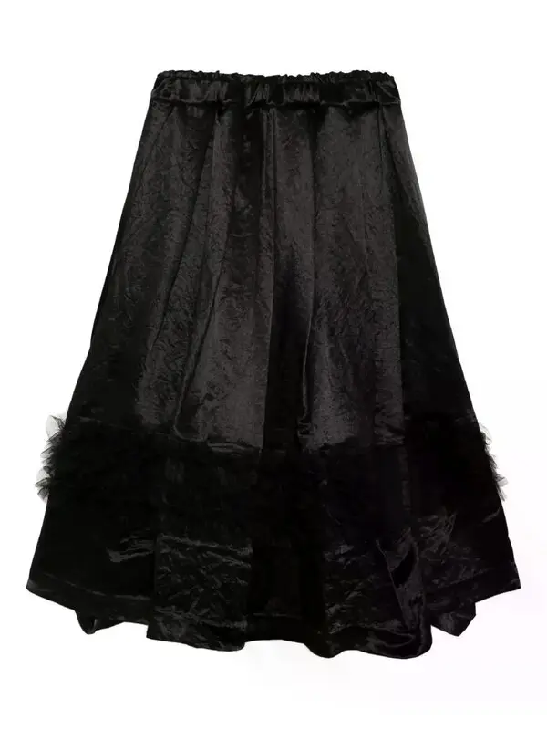 BLACK COMME DES GARÇONS Ruffled Satin A-line Skirt