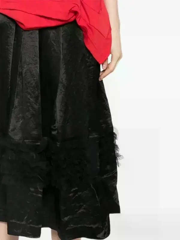 BLACK COMME DES GARÇONS Ruffled Satin A-line Skirt