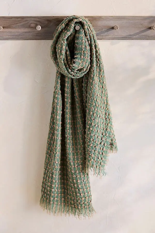 TERRAIN Plaid Crkle Scarf - Dark Turquoise