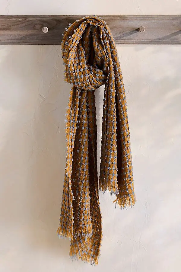 TERRAIN Plaid Crkle Scarf - Dark Yellow