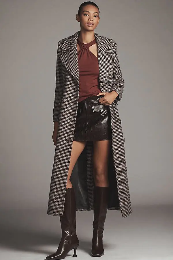 Avec Les Filles Tailored Plaid Coat Jacket