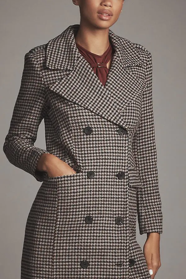 Avec Les Filles Tailored Plaid Coat Jacket