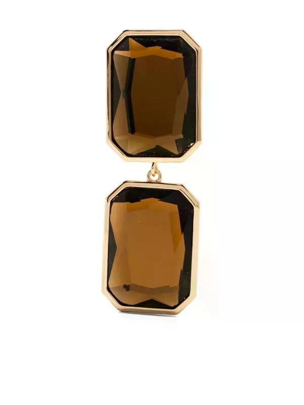 SELF-PORTRAIT Geometric-cut Stone Earrings - Gold