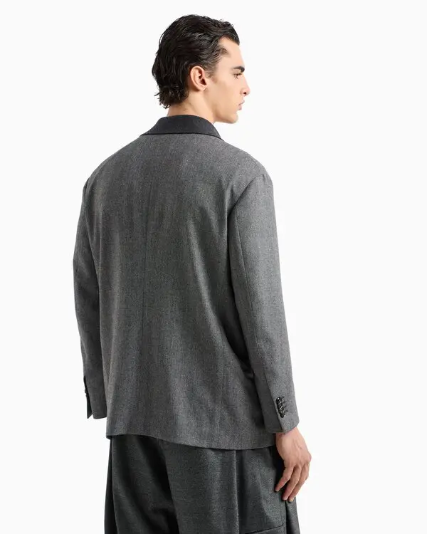 Giorgio Armani Chevron Wool-cashmere Double-breasted Jacket