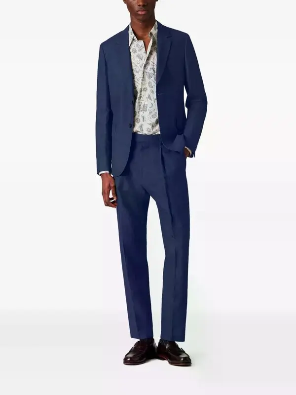 Paul Smith Pleated Cotton-linen Trousers