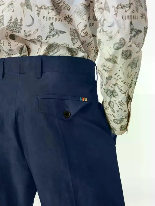 Paul Smith Pleated Cotton-linen Trousers
