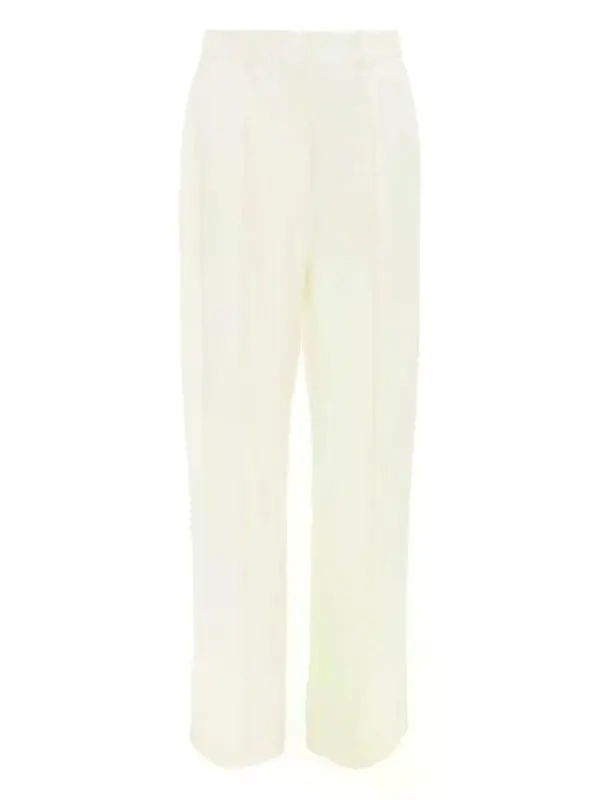 Victoria Beckham Pleated Wide-leg Trousers - Neutrals