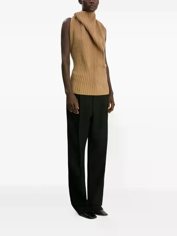 Victoria Beckham Draped Ribbed Top