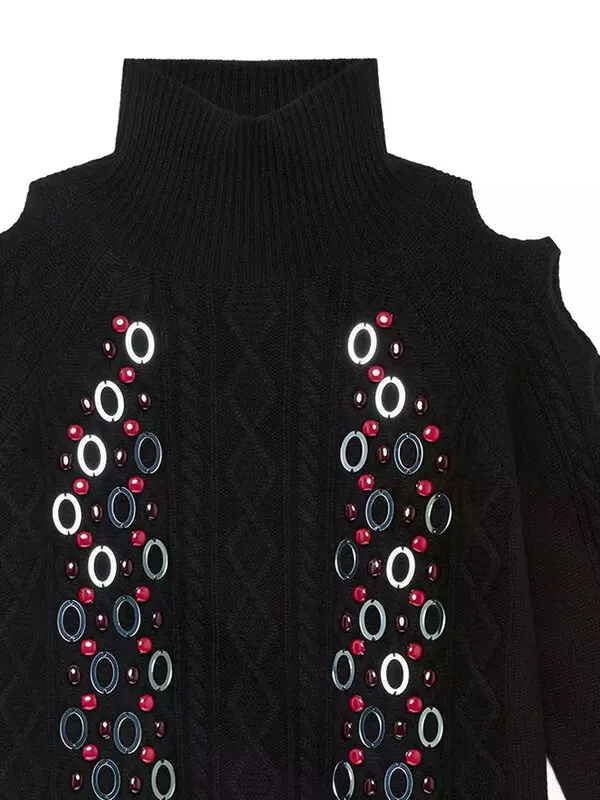 Malìparmi Cable-knit Embellished Sweater