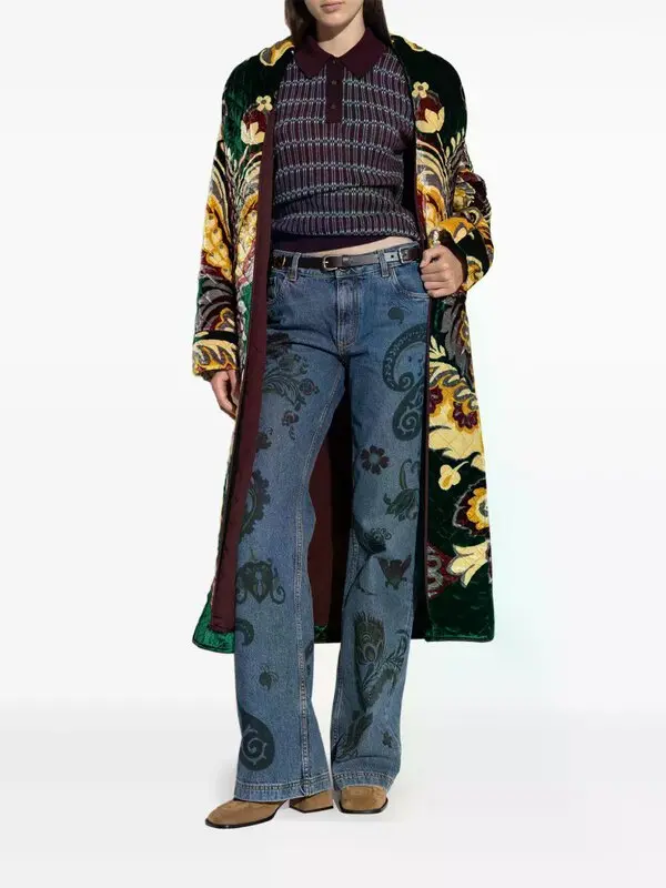 Etro Floral Quilted Velvet Coat