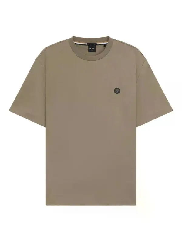 BOSS Logo-patch Cotton T-shirt - Neutrals