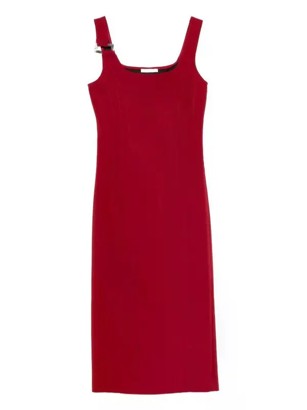 Patrizia Pepe Buckle-detail Fitted Dress - Red