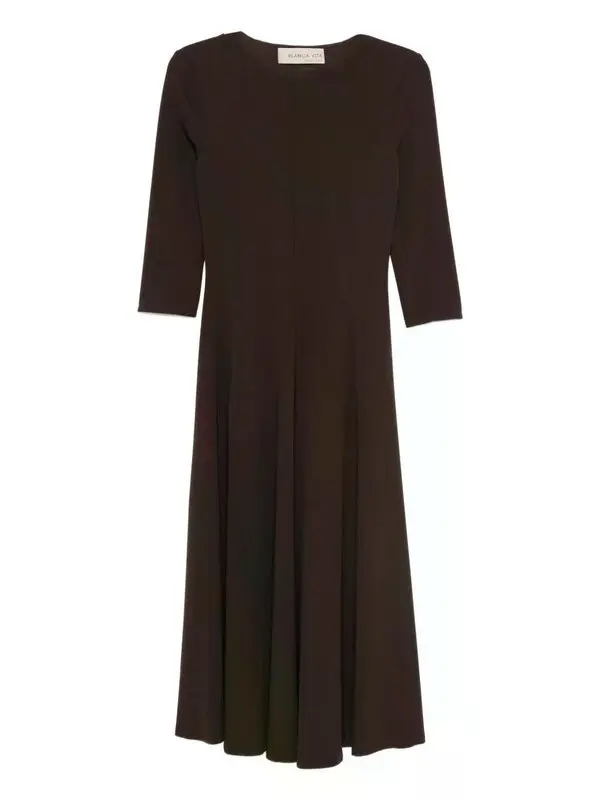 BLANCA VITA Three-quarter Sleeve Flared Dress