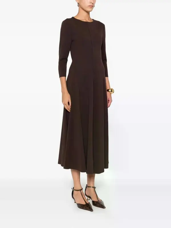 BLANCA VITA Three-quarter Sleeve Flared Dress