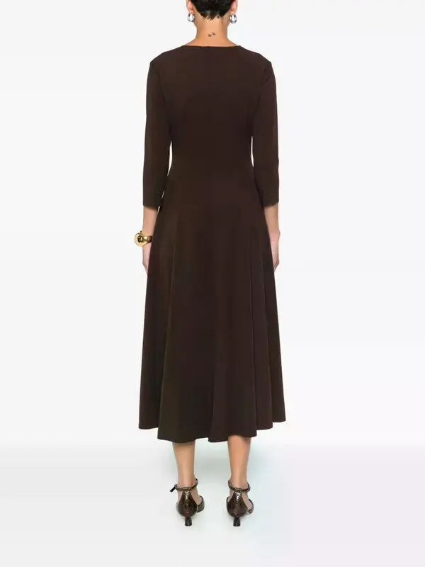 BLANCA VITA Three-quarter Sleeve Flared Dress